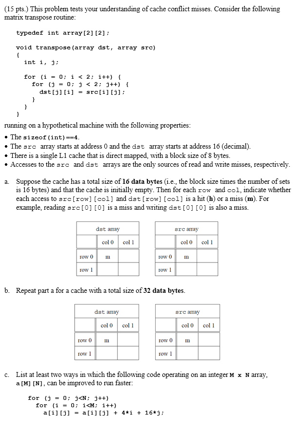 Solved (15 pts.) This problem tests your understanding of | Chegg.com