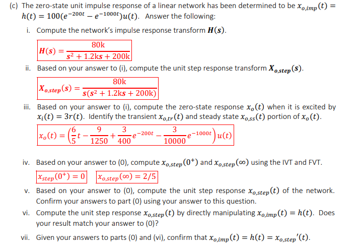 Solved Impulse, step and ramp responses (Linear | Chegg.com