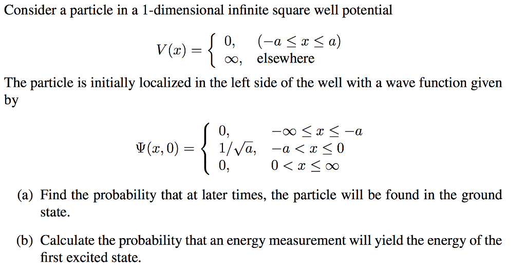 Solved Consider A Particle In A 1 Dimensional Infinite