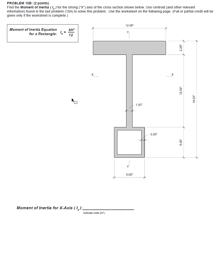 Solved PROBLEM 10B: (2 points) Find the Moment of Inertia | Chegg.com