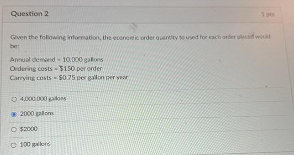 Solved Given the following information, the economic order | Chegg.com