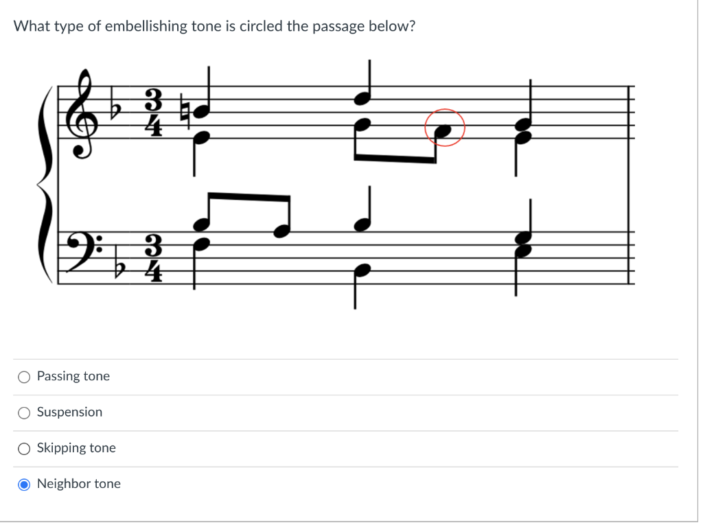 What type of embellishing tone is circled in the | Chegg.com