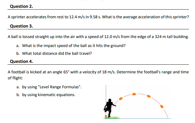 Solved Question 2. A sprinter accelerates from rest to 12.4 | Chegg.com