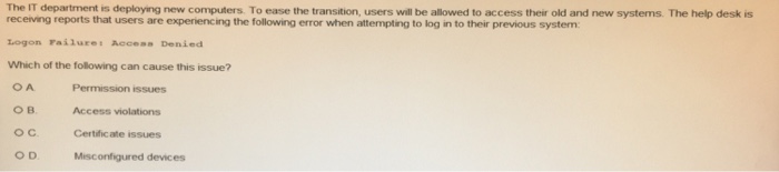 Solved The IT department is deploying new computers. To ease | Chegg.com