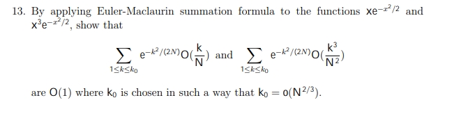 Solved By ﻿applying Euler-Maclaurin summation formula to | Chegg.com