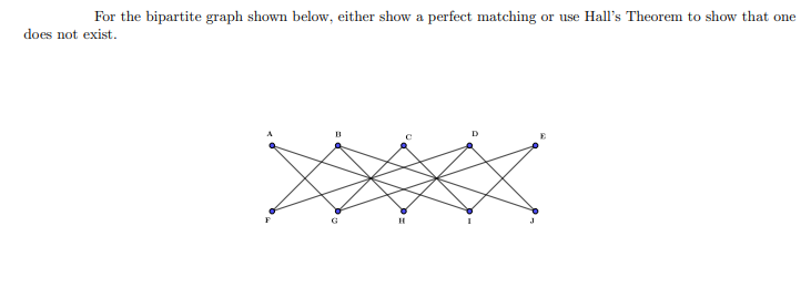 Solved For the bipartite graph shown below, either show a | Chegg.com