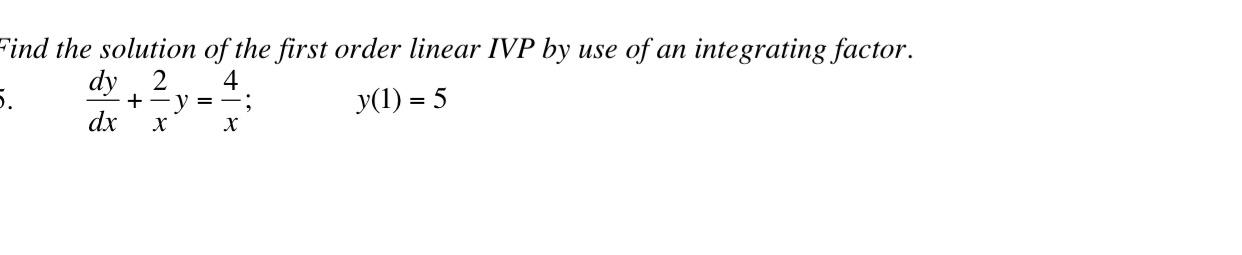 Solved Find the solution of the first order linear IVP by | Chegg.com