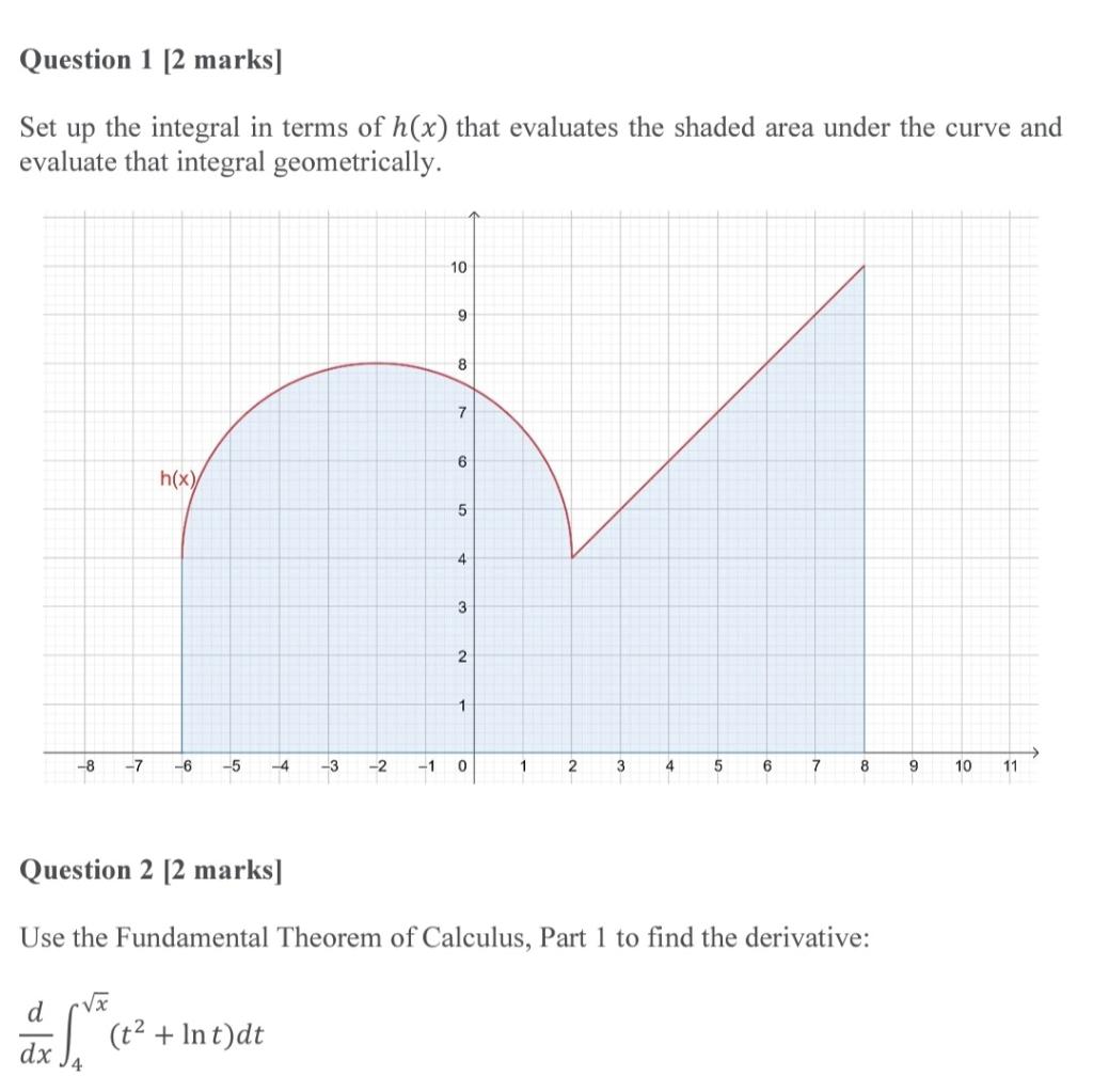 Solved Question 1 [2 marks] Set up the integral in terms of | Chegg.com