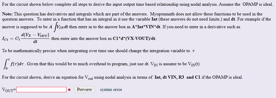 Solved For the circuit shown below complete all steps to | Chegg.com