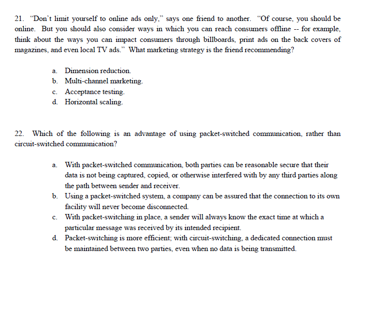Solved Part I: Multiple Choice (25 questions total, 3 points | Chegg.com