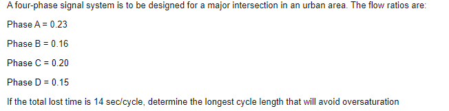 Solved A four-phase signal system is to be designed for a | Chegg.com