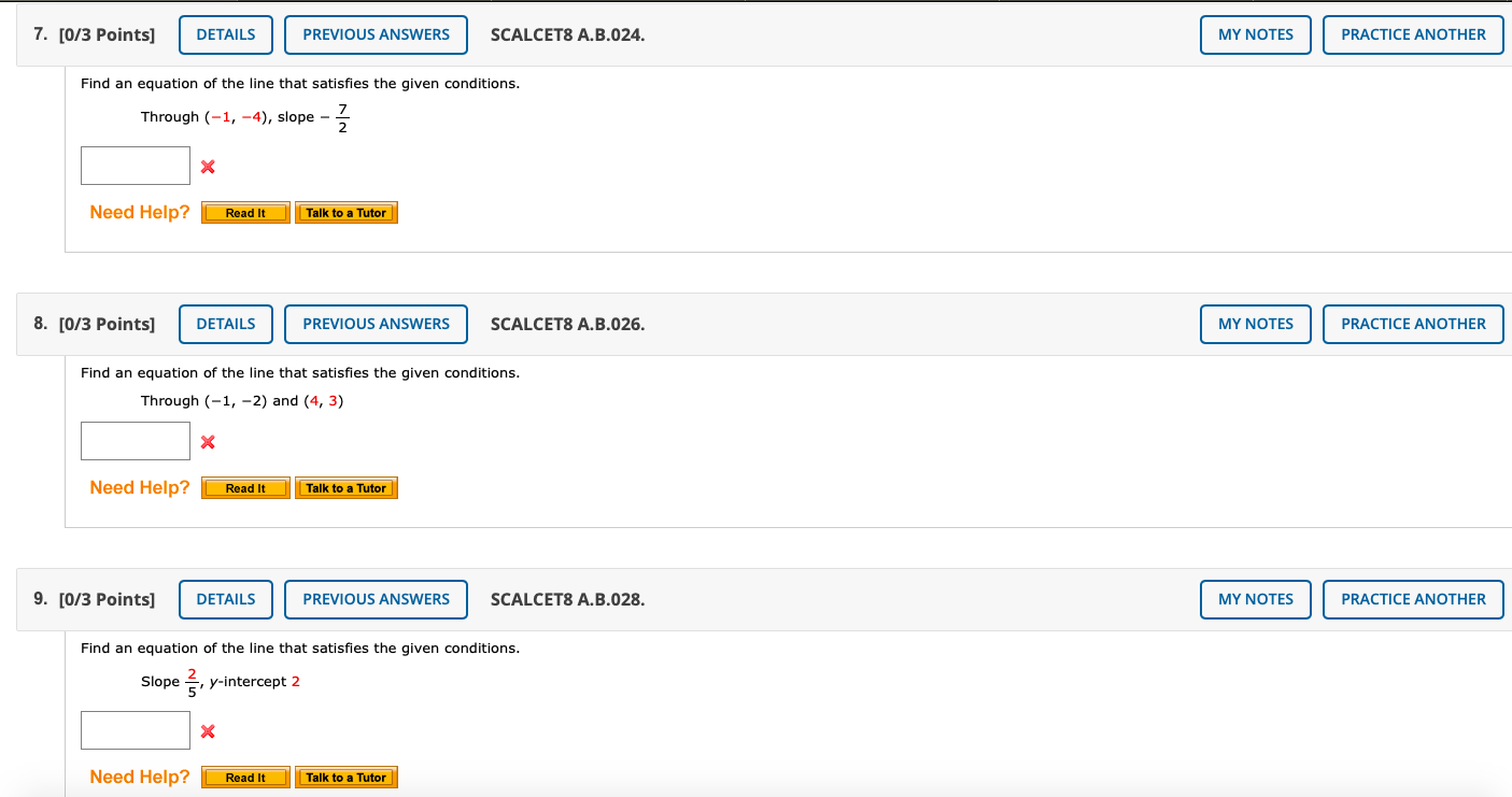 Solved 7. [0/3 Points) DETAILS PREVIOUS ANSWERS SCALCET8 | Chegg.com