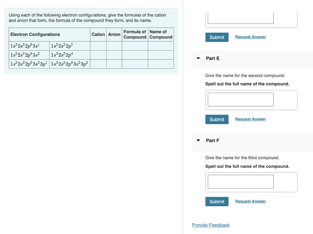 Solved Using each of the following electron configurations, | Chegg.com