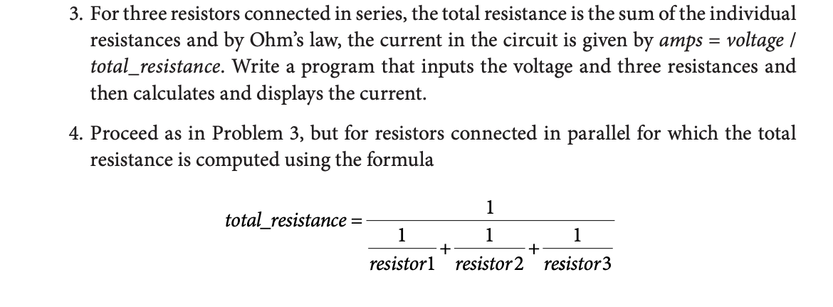 Solved 3. For three resistors connected in series, the total | Chegg.com