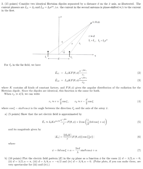Solved 3. (15 points) Consider two identical Hertzian | Chegg.com Solved 3. (15 points) Consider two identical Hertzian | Chegg.com