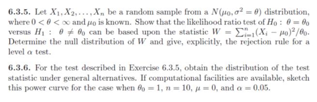 Solved 6.3.6. For the test described in Exercise 6.3.5, | Chegg.com