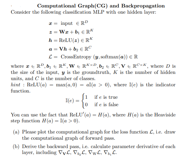 Computational Graph(CG) and Backpropagation Consider | Chegg.com