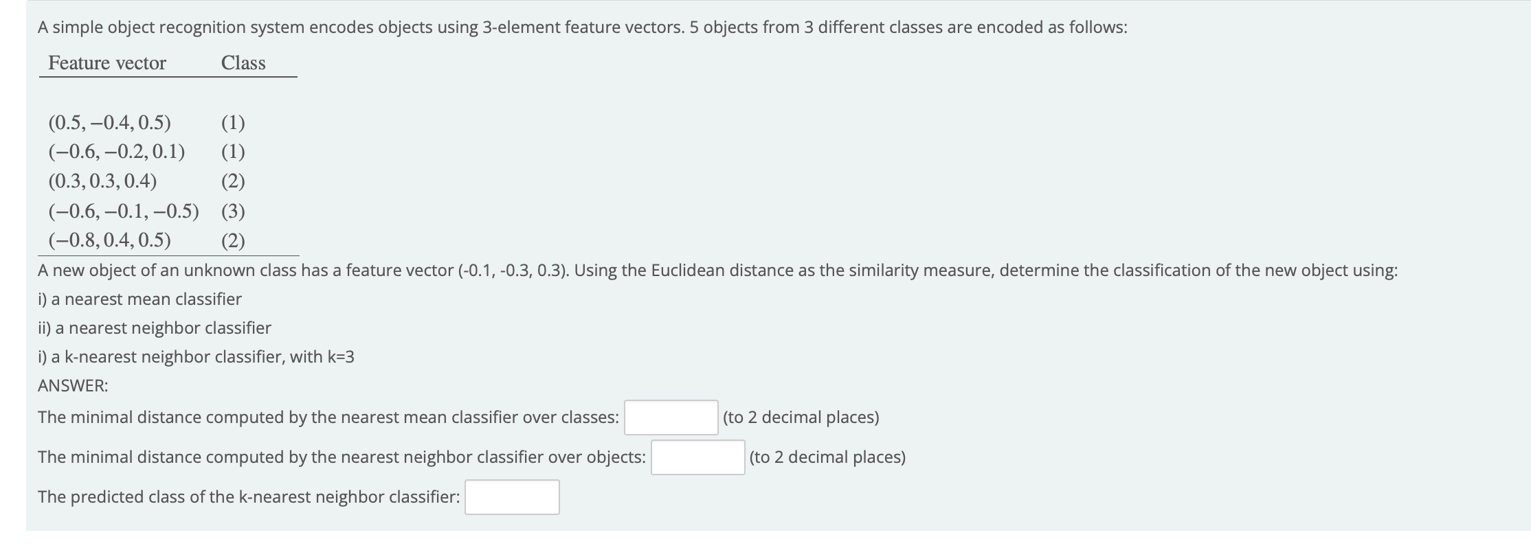 Solved A simple object recognition system encodes objects | Chegg.com