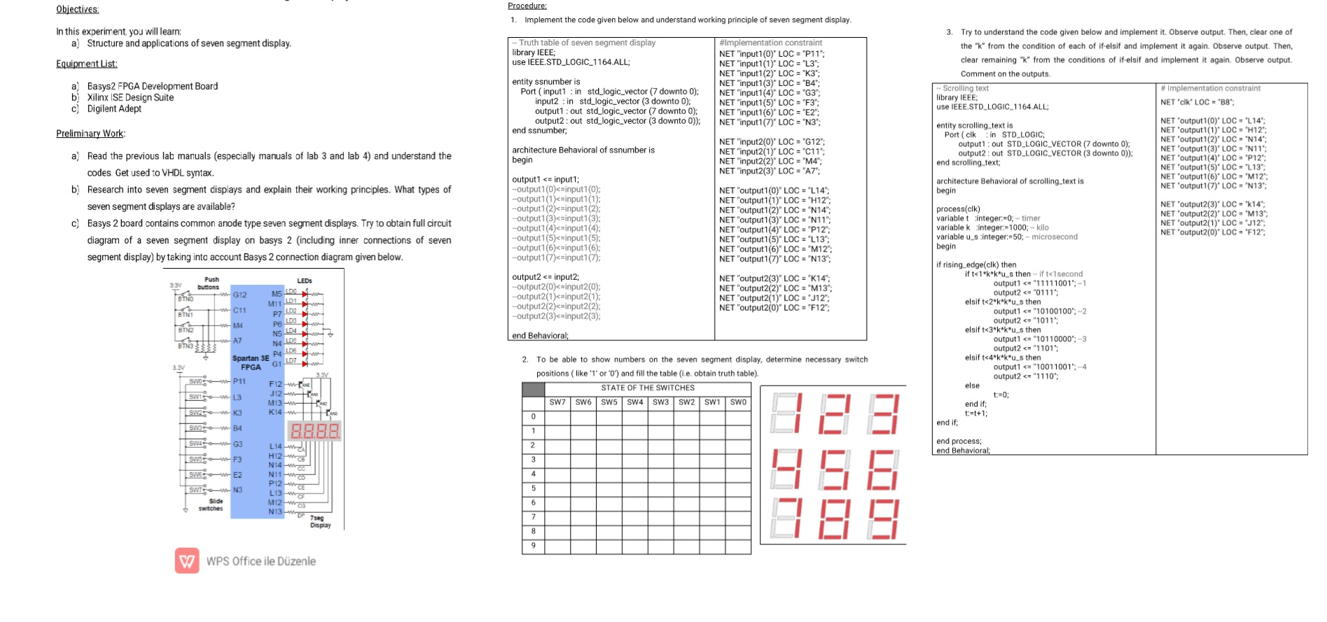 EE222 DIGITAL DESIGN LABORATORY EXPERIMENT - 5 Seven | Chegg.com