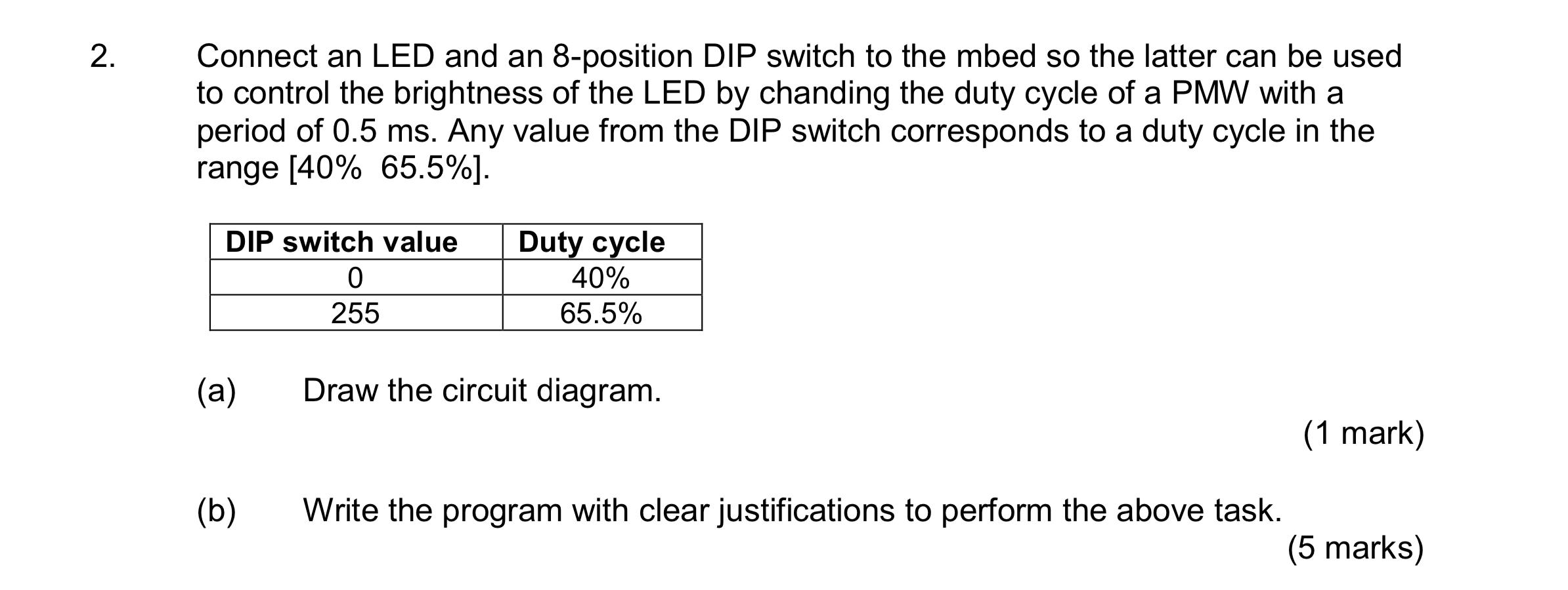 Solved Connect an LED and an 8-position DIP switch to the | Chegg.com