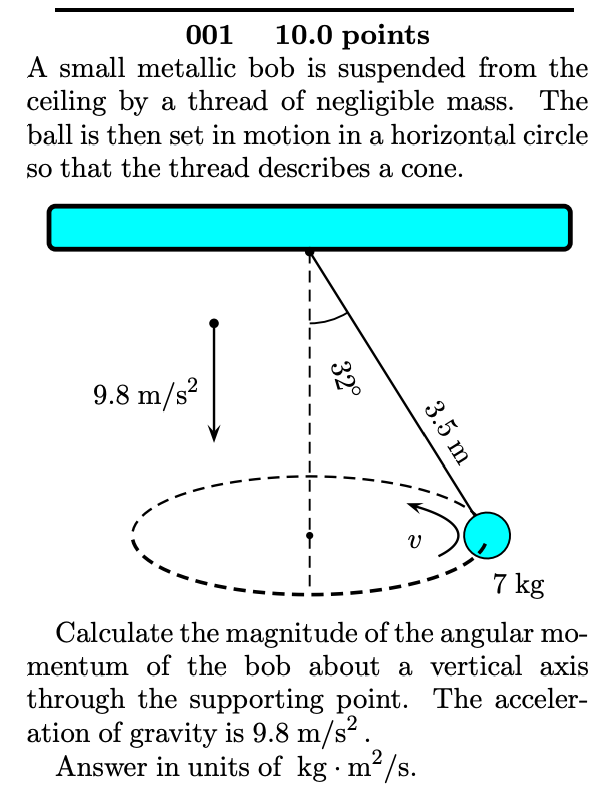 Solved 00110.0 points A small metallic bob is suspended from | Chegg.com