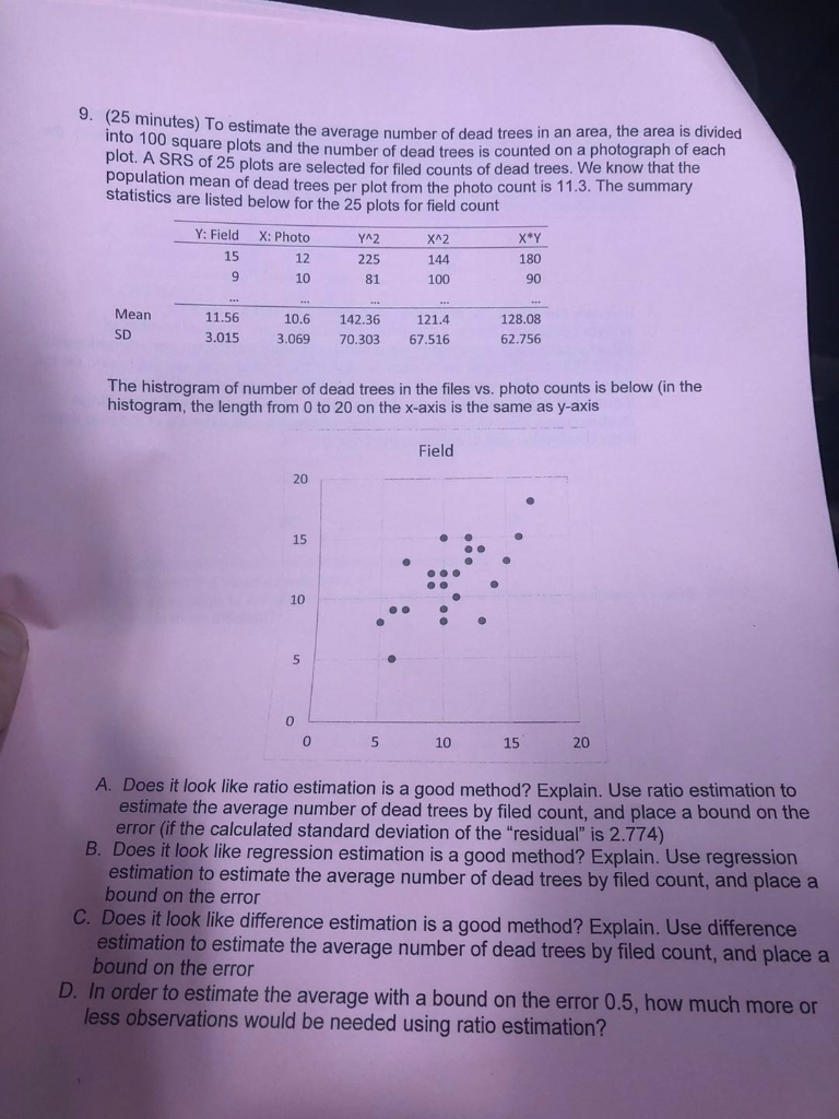 5 minutes) To estimate the average number of dead | Chegg.com
