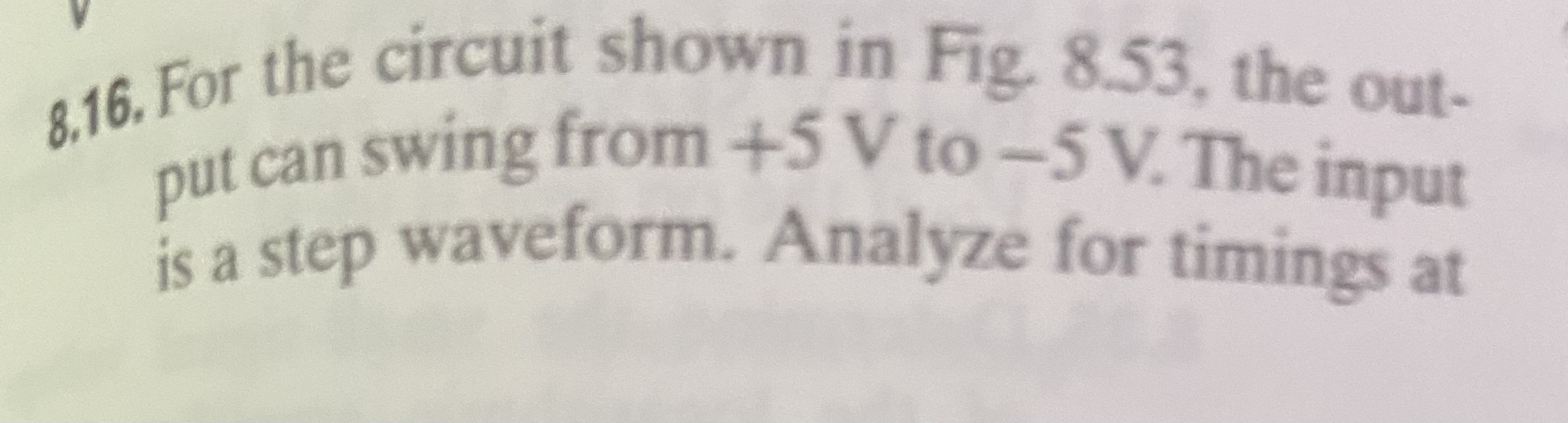 Solved 8.16. For the circuit shown in Fig. 8.53, the output | Chegg.com