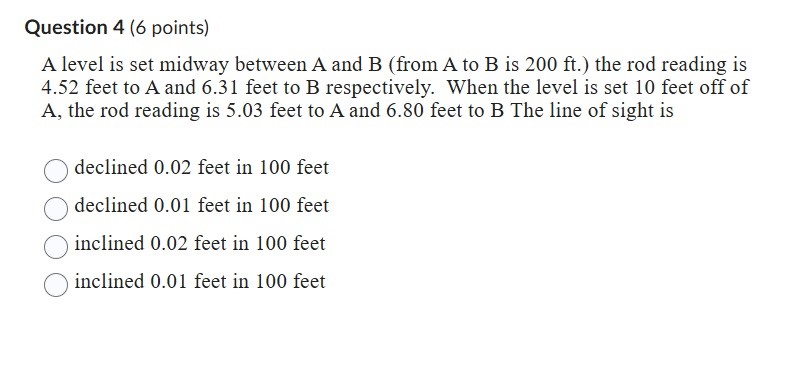 Solved Question 4 (6 ﻿points)A level is set midway between A | Chegg.com
