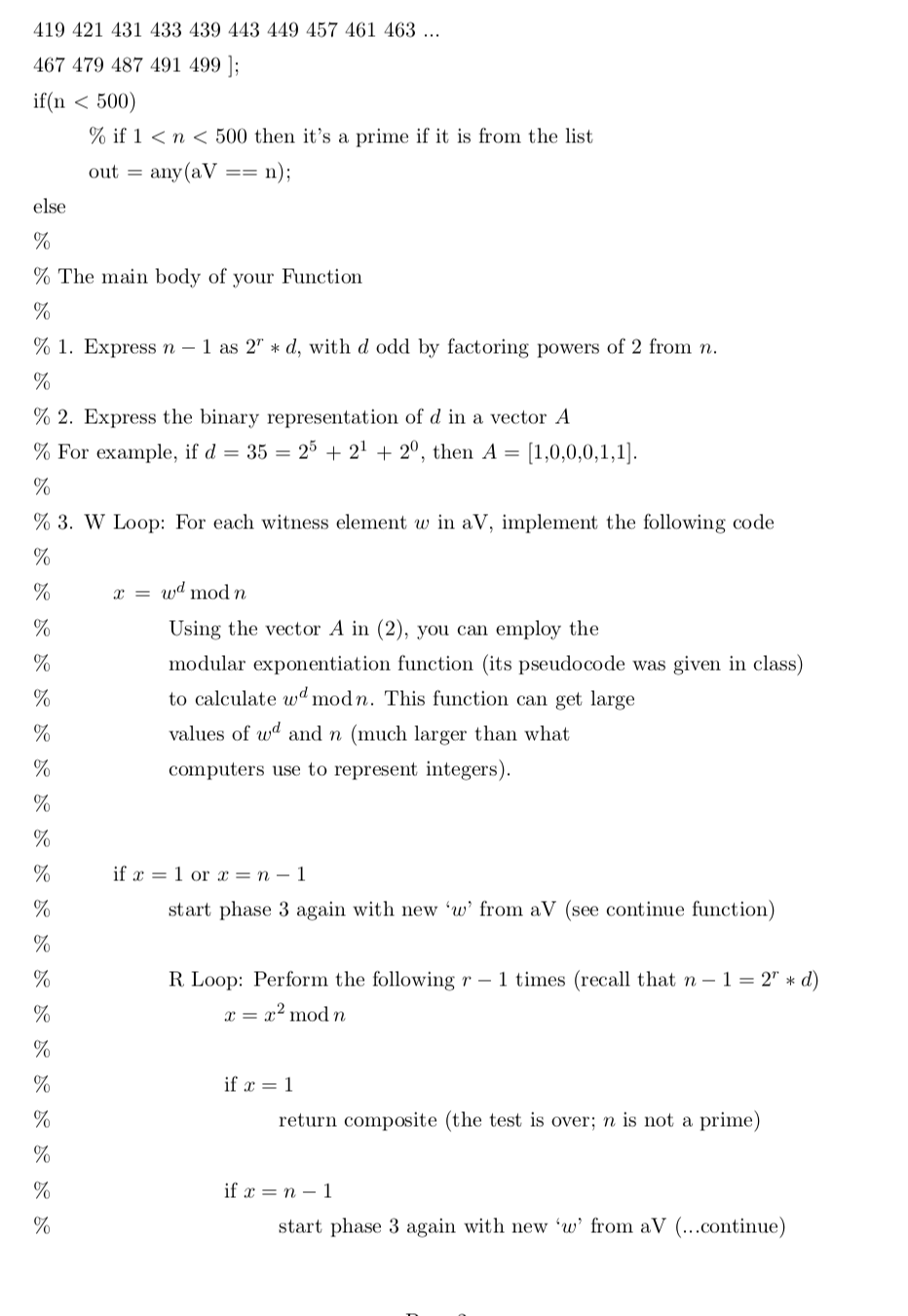 1. Implement Miller-Rabin Primality Test: Complete | Chegg.com