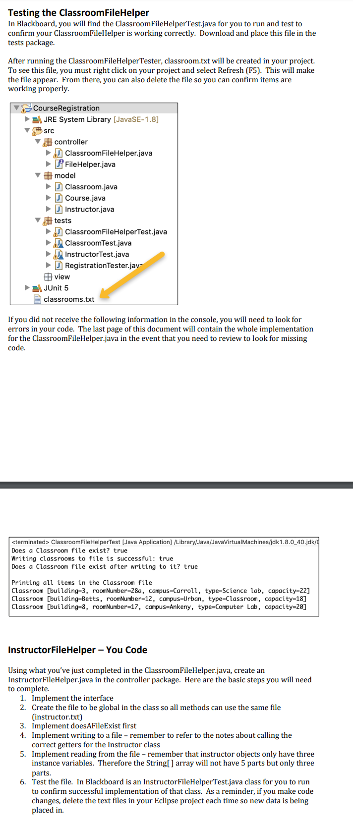 Solved CIS171 - Course Registration Project Creating \& | Chegg.com