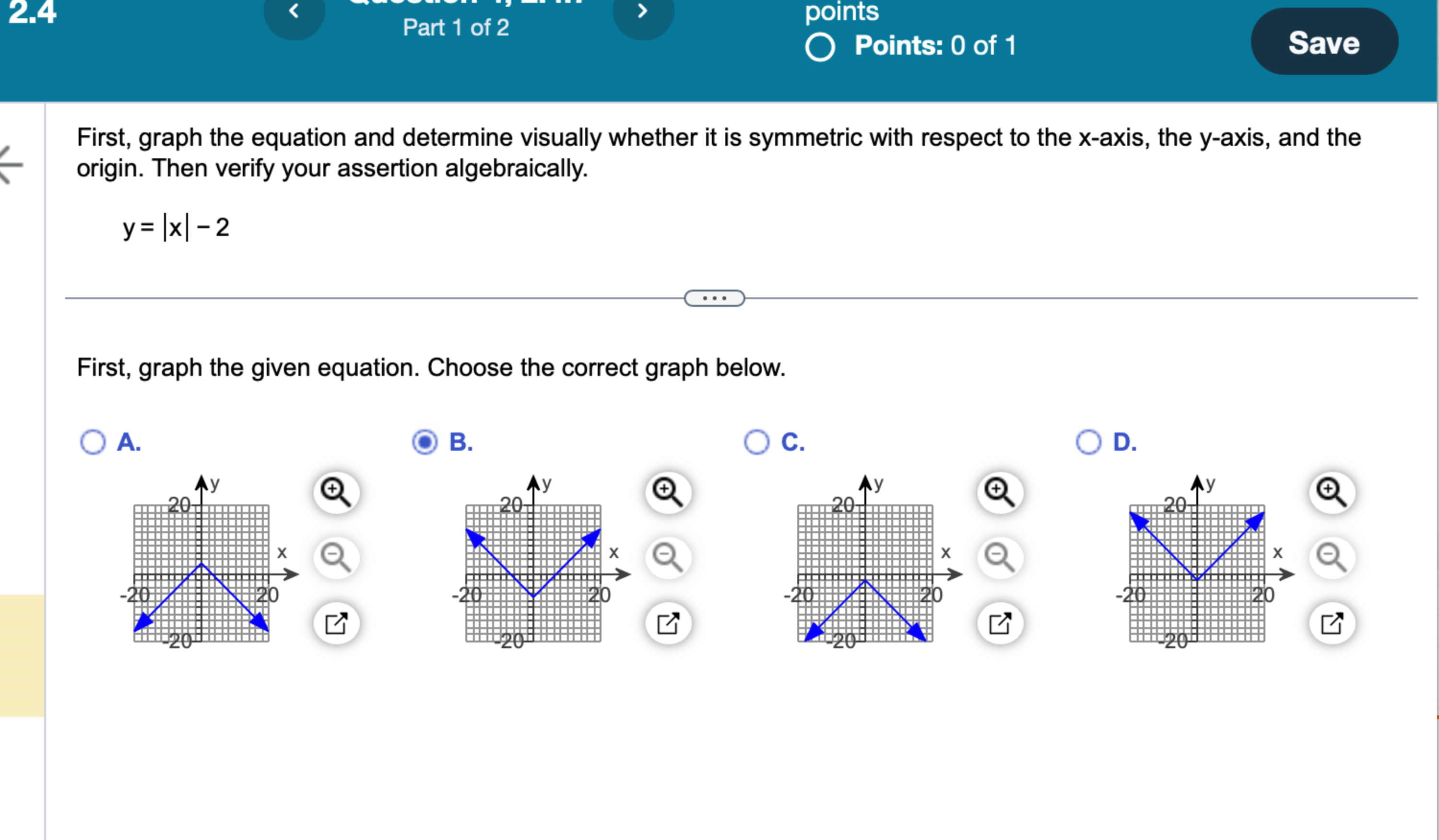 Solved First, graph the equation and determine visually | Chegg.com