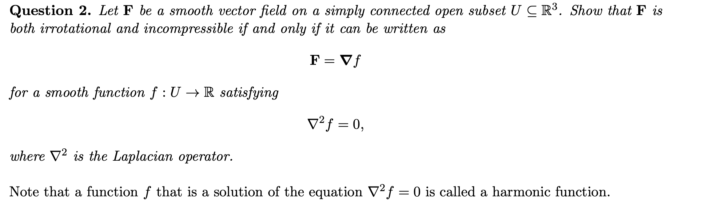 Solved Question 2. Let F be a smooth vector field on a | Chegg.com