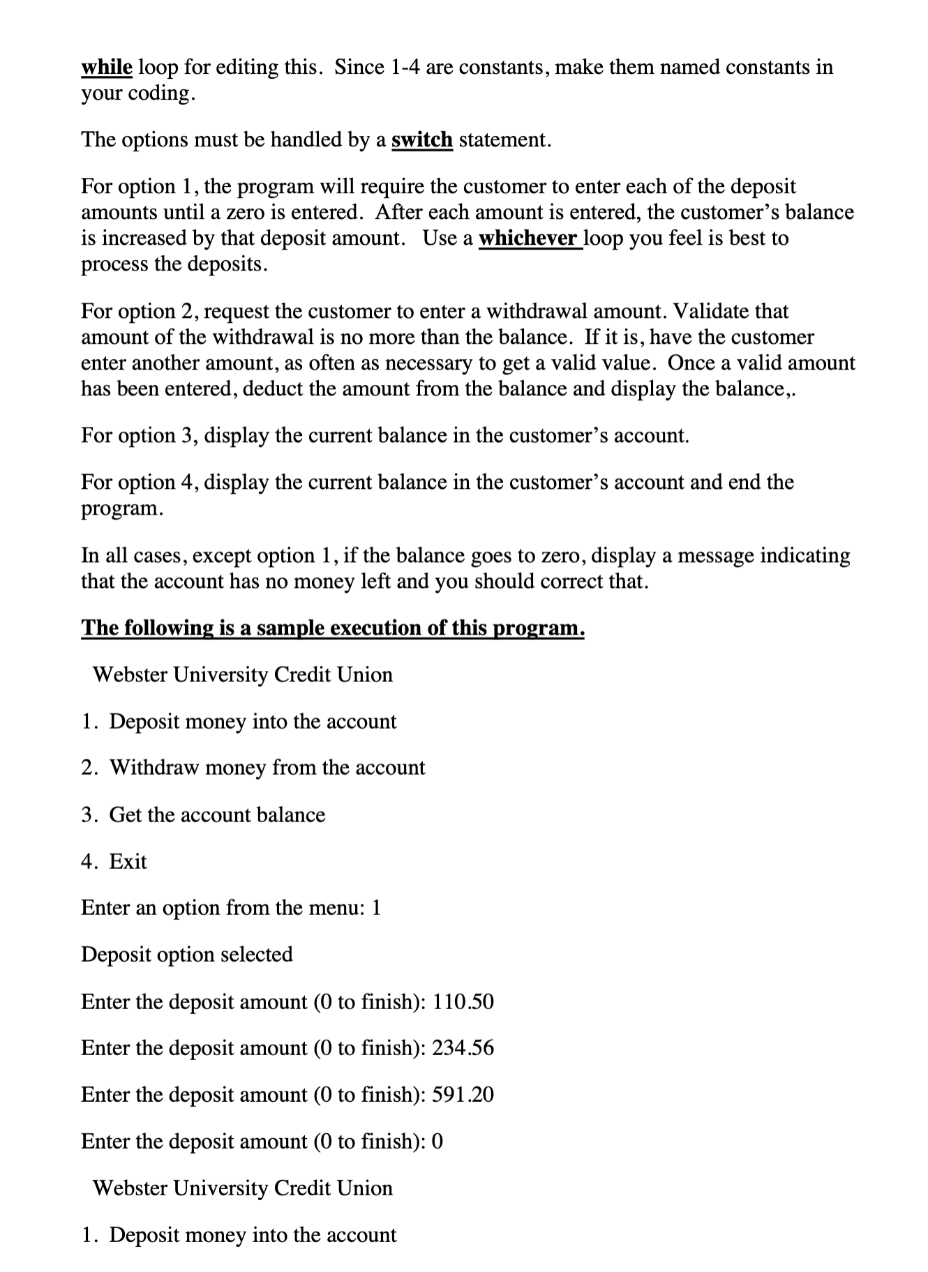 Solved while loop for editing this. Since 1-4 are constants, | Chegg.com