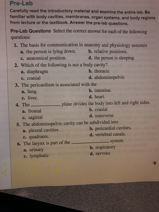 Solved Pre-Lab Carefully read the introductory material and | Chegg.com