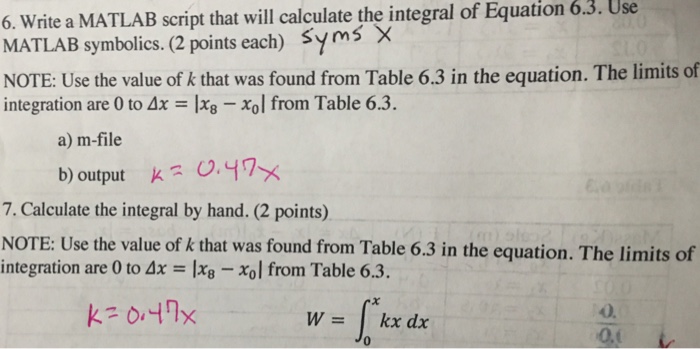 Solved 6 Write A Matlab Script That Will Calculate The 4441