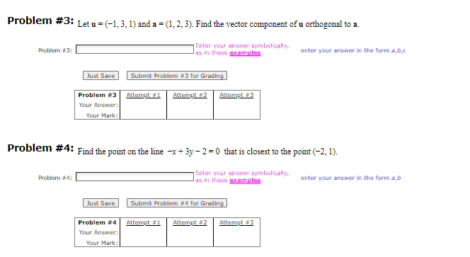 Solved Problem \#3: Let u=(−1,3,1) and a=(1,2,3). Find the | Chegg.com