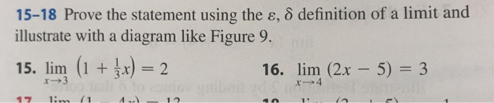 Solved 15-18 Prove the statement using the ε, δ definition | Chegg.com