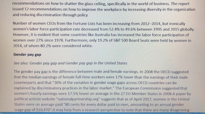 Solved A glass ceiling is a metaphor used to represent an | Chegg.com