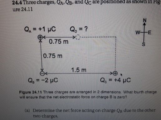 Solved 244 Three Charges Qa Qb And Qc Are Positioned As