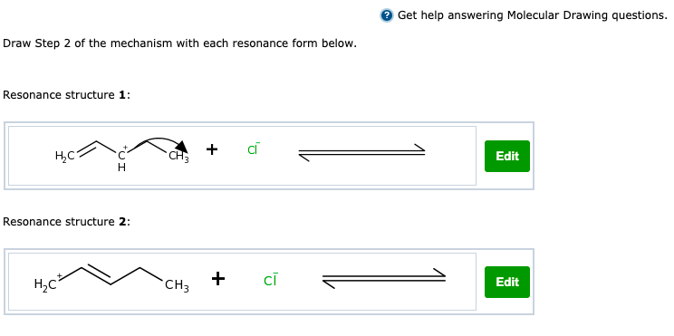 Solved Draw Step 2 of the mechanism with each resonance | Chegg.com