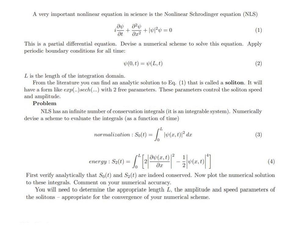 A very important nonlinear equation in science is the | Chegg.com