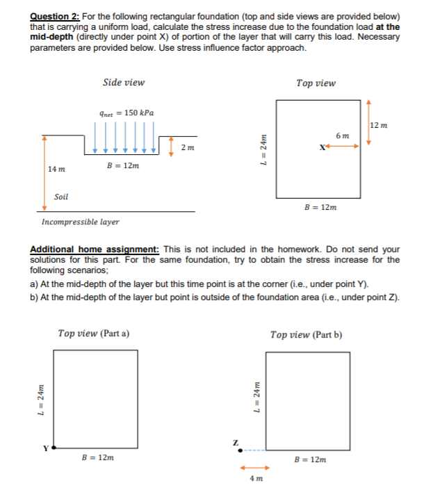 Solved Question 2: For the following rectangular foundation | Chegg.com