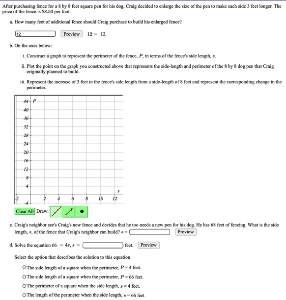 Solved After purchasing fence for a 8 by 8 feet square pen | Chegg.com
