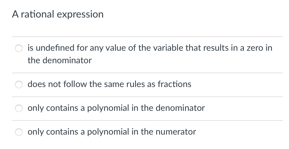 Solved A rational expression is undefined for any value of | Chegg.com