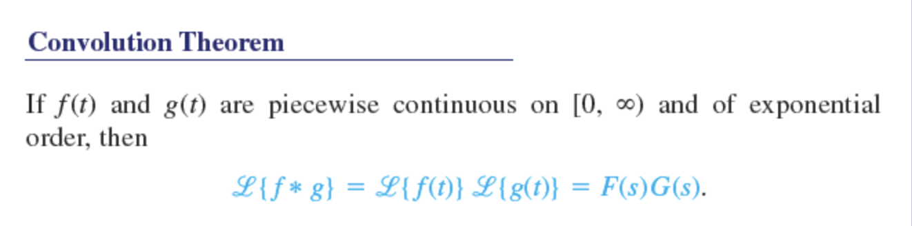 Solved Convolution Theorem If f(t) and g(t) are piecewise | Chegg.com