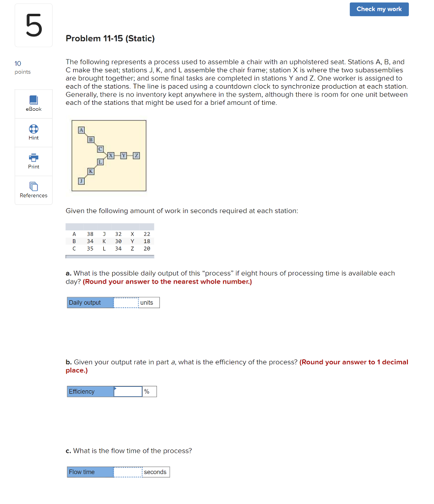 Solved The following represents a process used to assemble a | Chegg.com