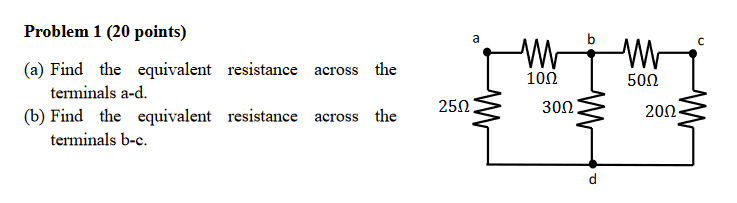 Solved a с M Problem 1 (20 points) (a) Find the equivalent | Chegg.com