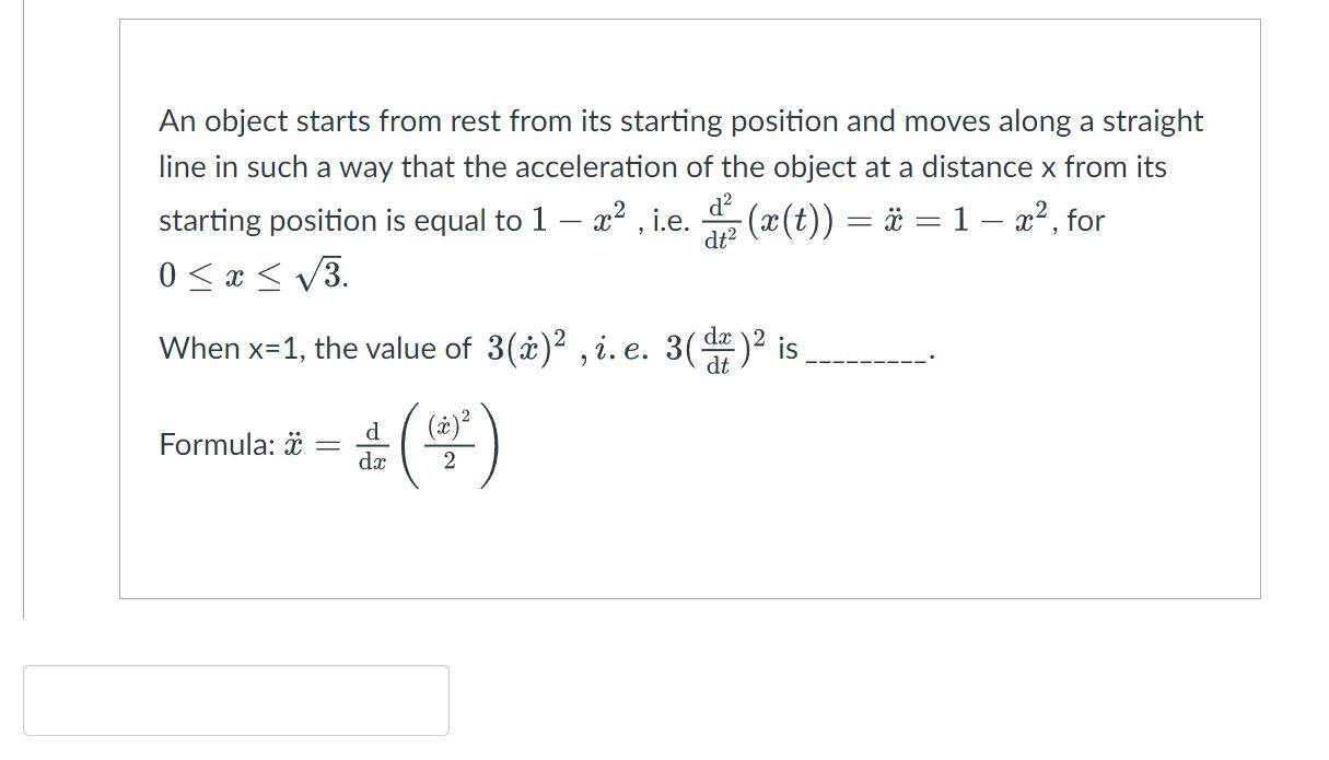 Solved An object starts from rest from its starting position | Chegg.com