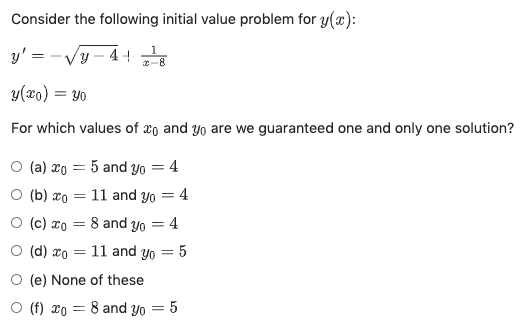 Solved 1 Consider the following initial value problem for | Chegg.com