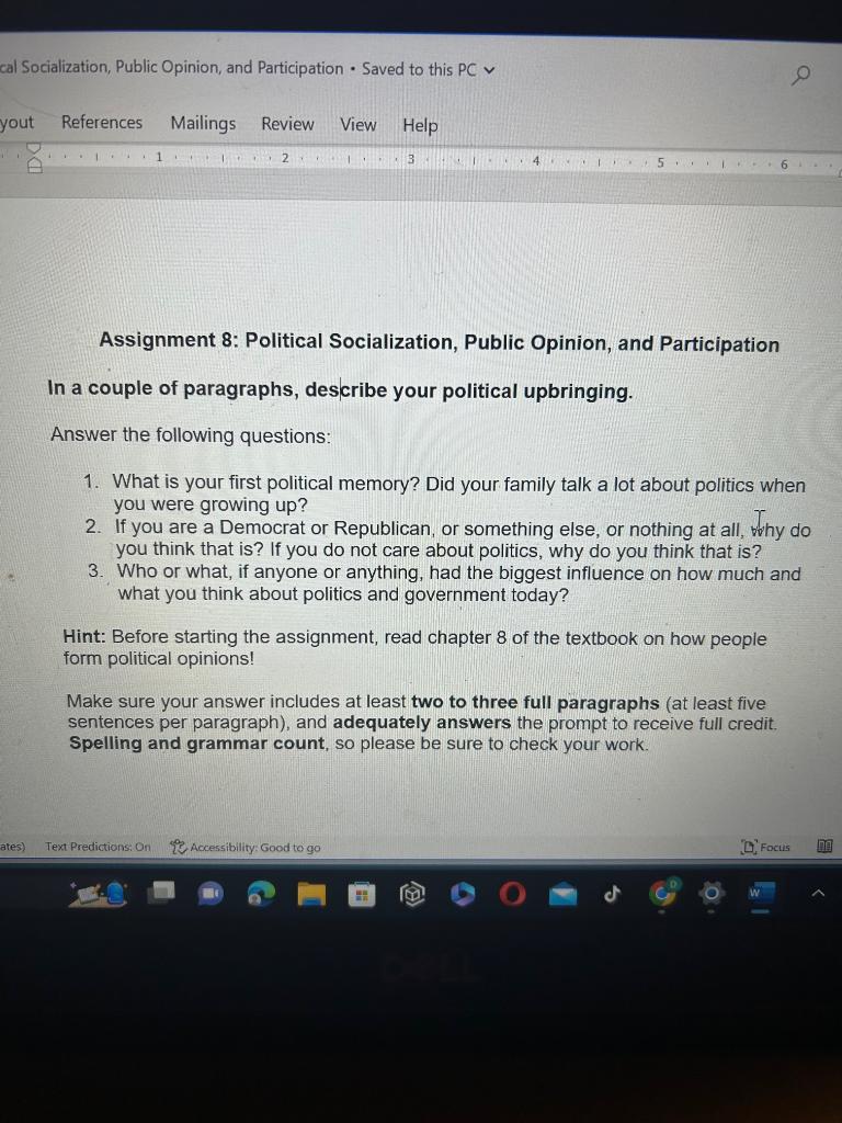 Socialization, Public Opinion, and Participation - | Chegg.com